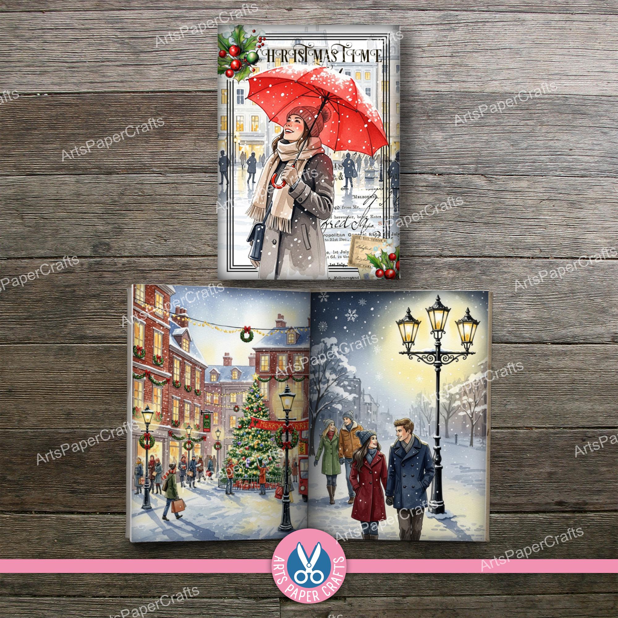 Christmas, Mini Books, Printable Book, Miniature, Junk Journal, City ...