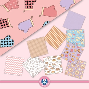 Bakery Digital Papers Set - Bakery Background - Bakery Seamless Pattern ...