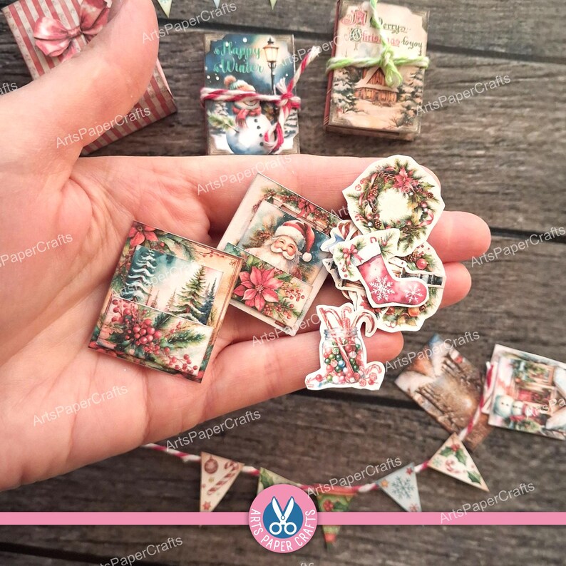 Christmas Gift Box, Mini Book, Mini Folio, Mini Envelopes, Ornament ...