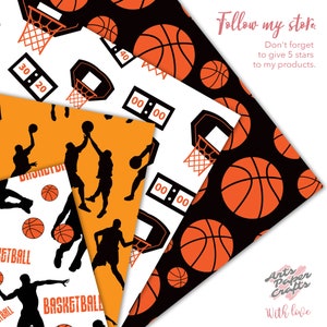 Basketball Seamless Digital Paper Basketball Background Basketball ...