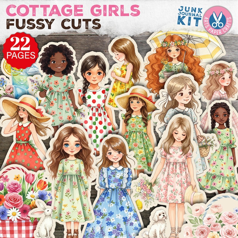 Cute Girl Stickers - Etsy