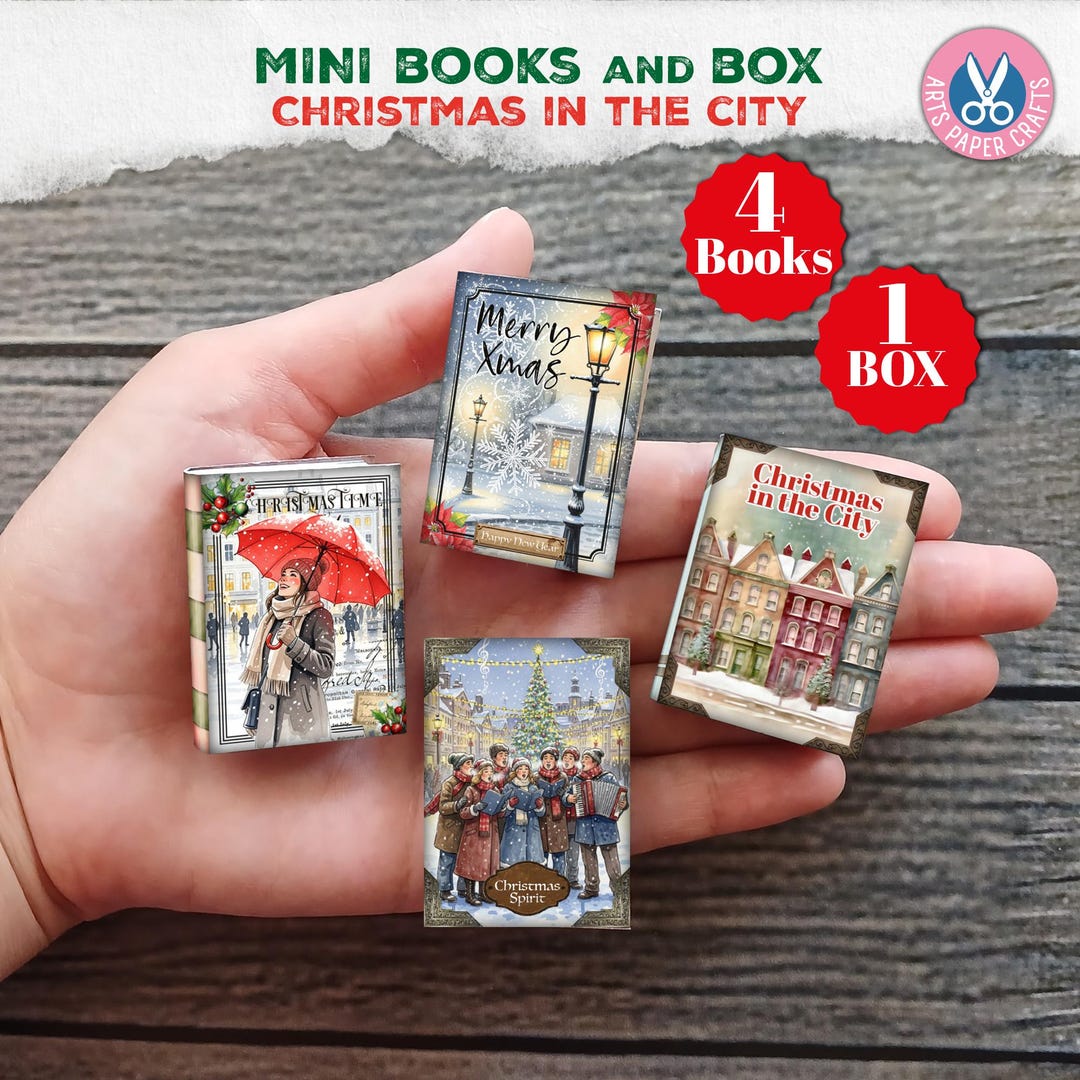 Christmas, Mini Books, Printable Book, Miniature, Junk Journal, City ...