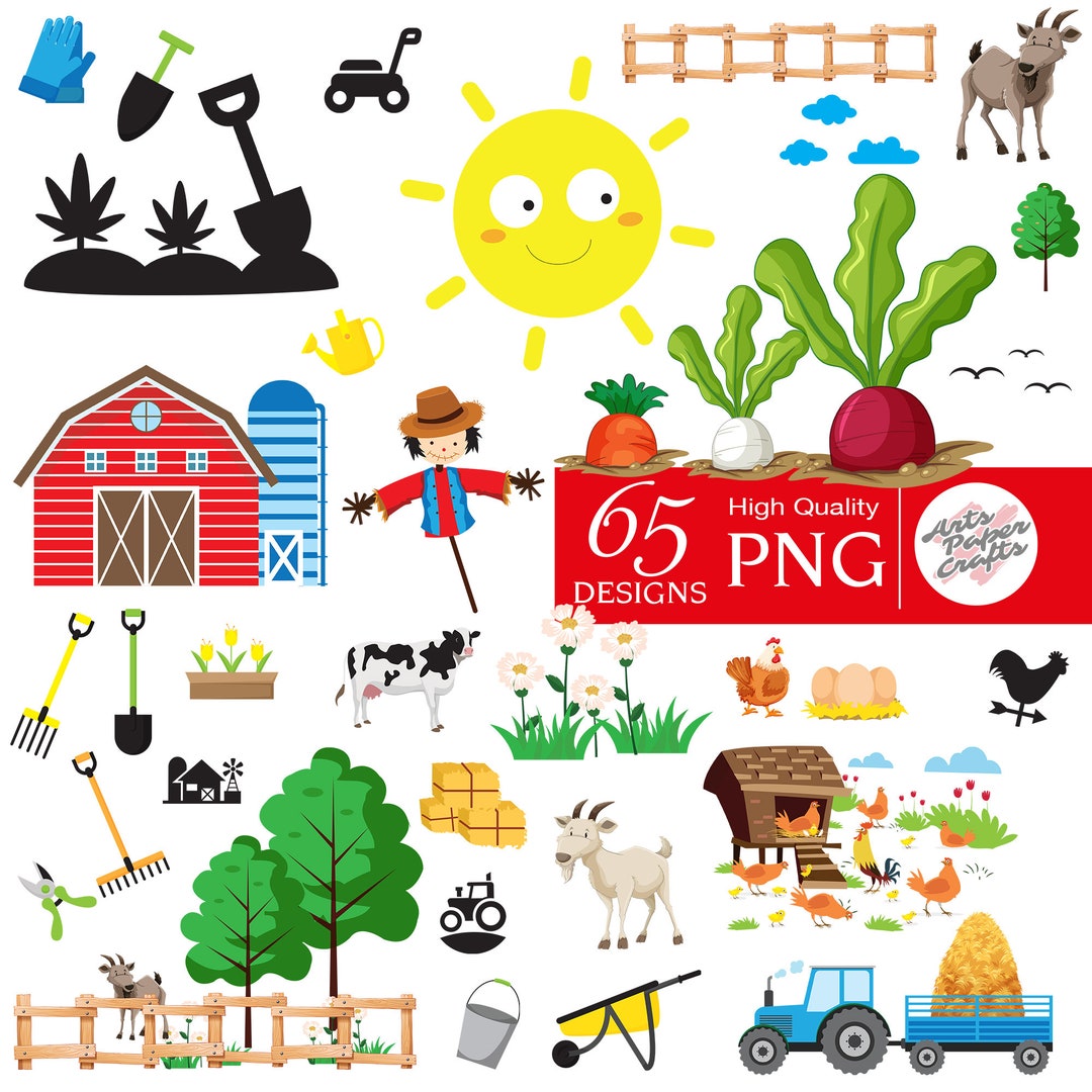 Happy Farm Png Set - Farm Clipart - Happy Farm Designs - Instant ...