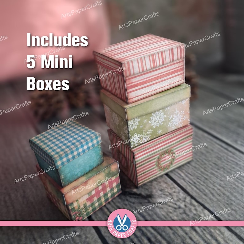 Christmas Mini Books Box, Book, Ornament, Shabby, Miniature, Boxes ...