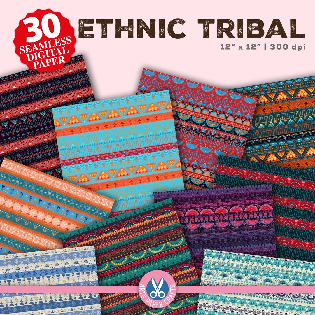 Ethnic Tribal Seamless Digital Papers - Ethnic Tribal Background ...