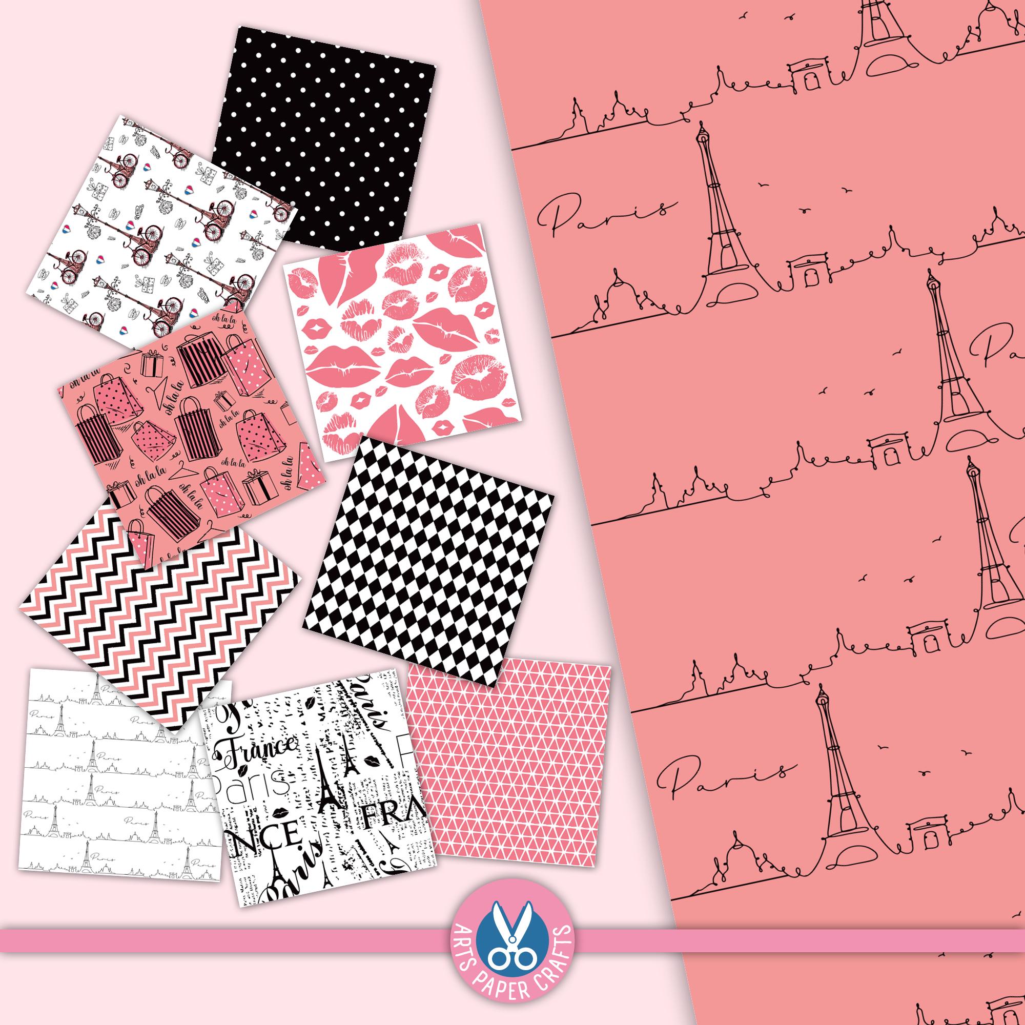 Paris Digital Papers, Paris Background, Paris Seamless Pattern, Instant ...