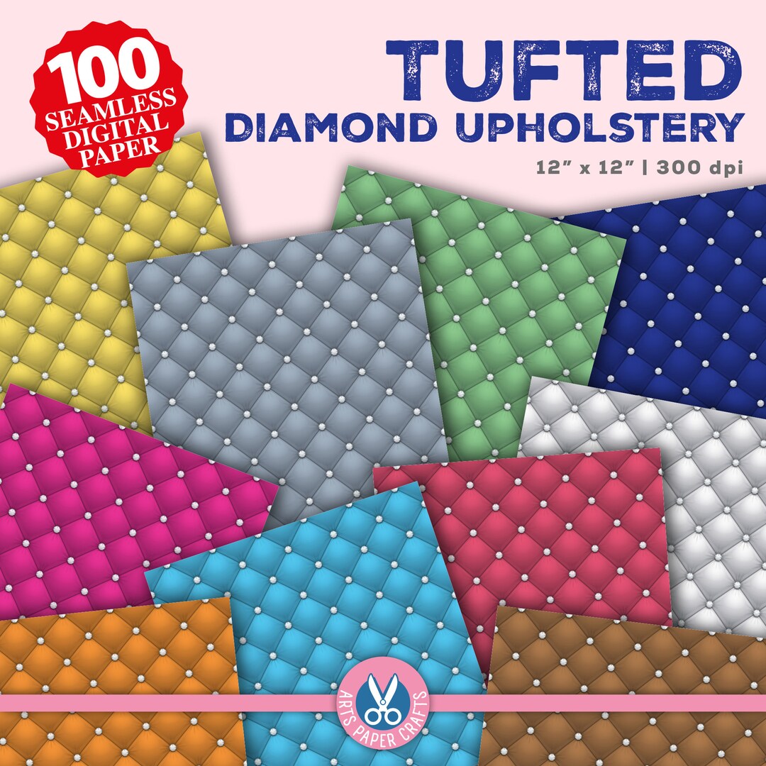 100 Seamless Diamond Upholstery Digital Papers Set - Tufted Leather ...