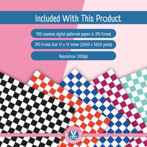 100 Checkerboard Digital Papers - Checkered Background - Checkered ...
