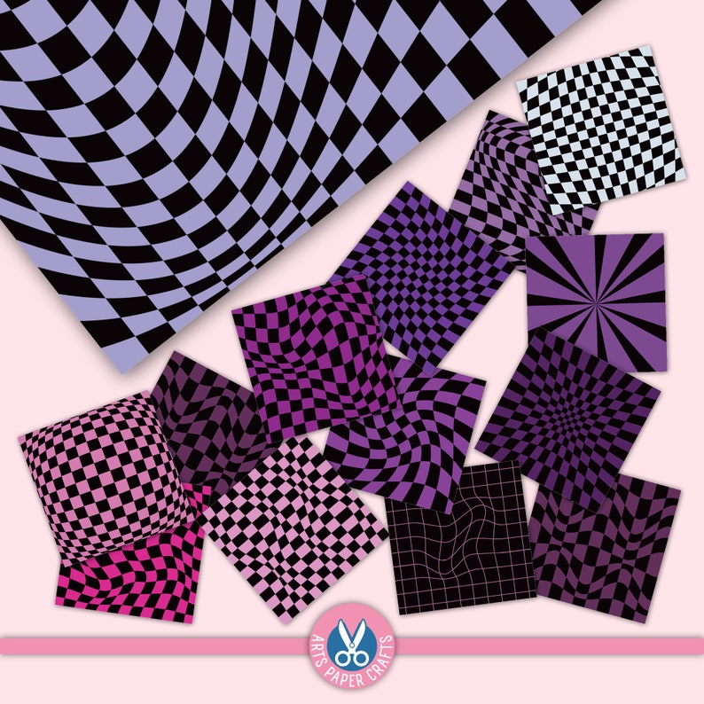 100 Checkered, Twisted & Psychedelic Digital Papers - Twisted ...