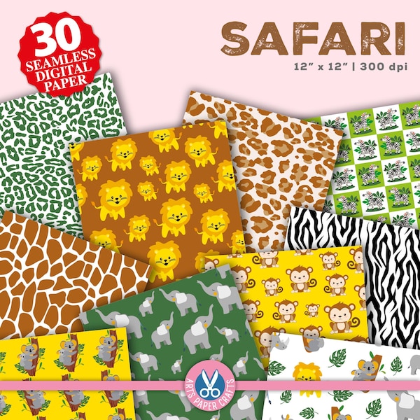Safari Digital Paper - Etsy