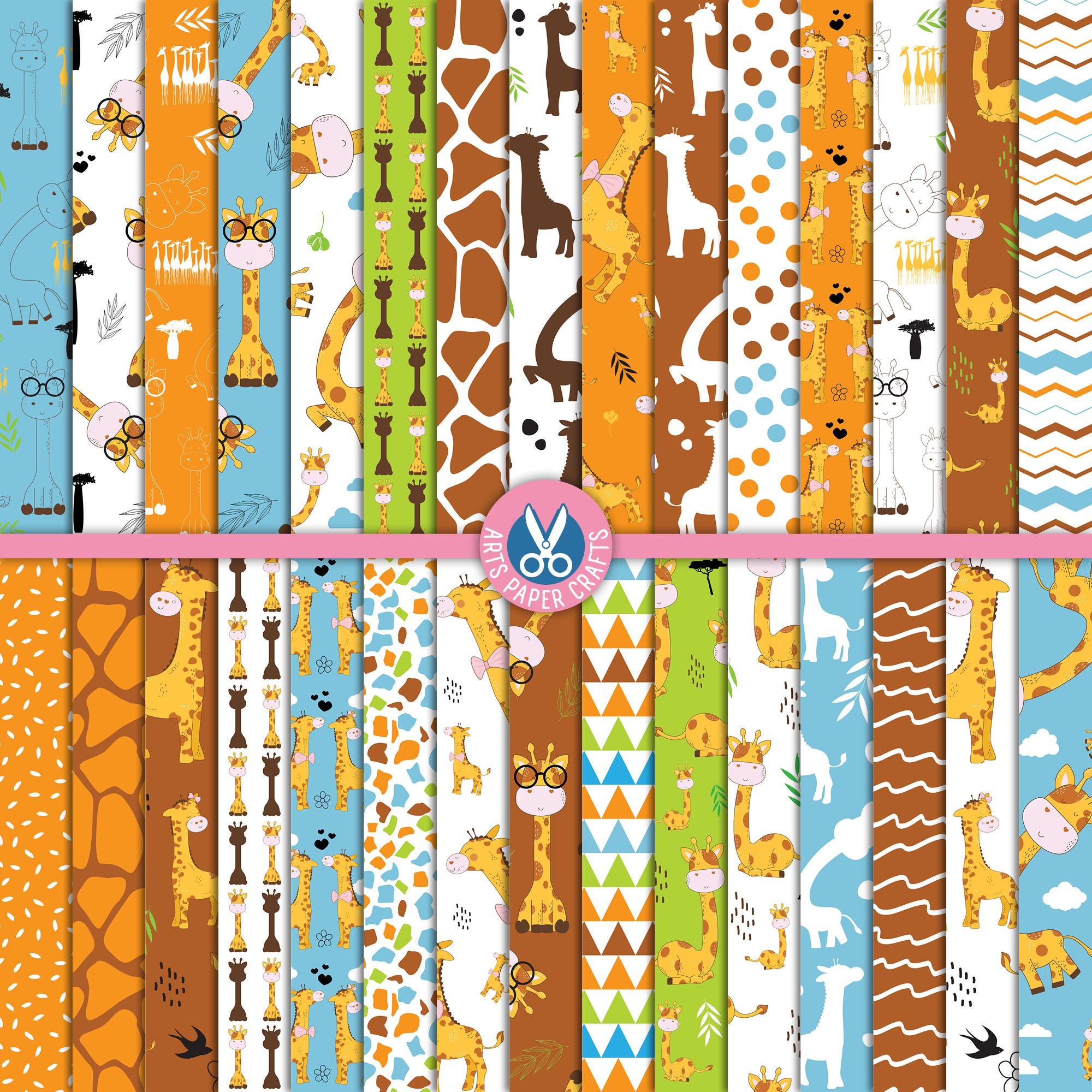 Giraffes Digital Papers Set - Giraffe Background - Giraffe Seamless ...