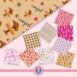 Cowgirl Digital Papers Set - Cowgirl Background - Cowgirl Seamless ...