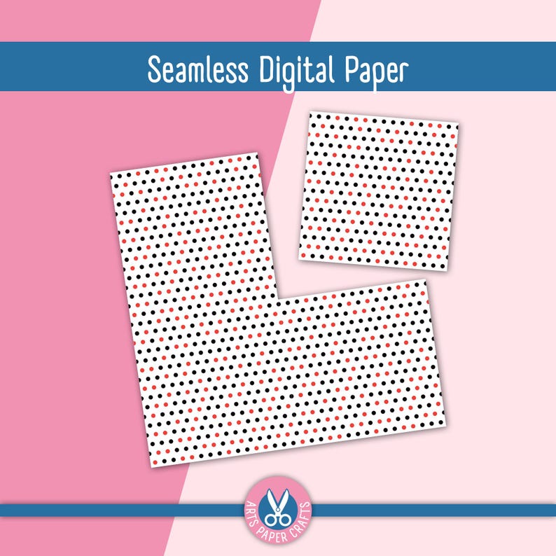 Red & Black Polka Dots Digital Papers - Polka Dot Background - Polka ...