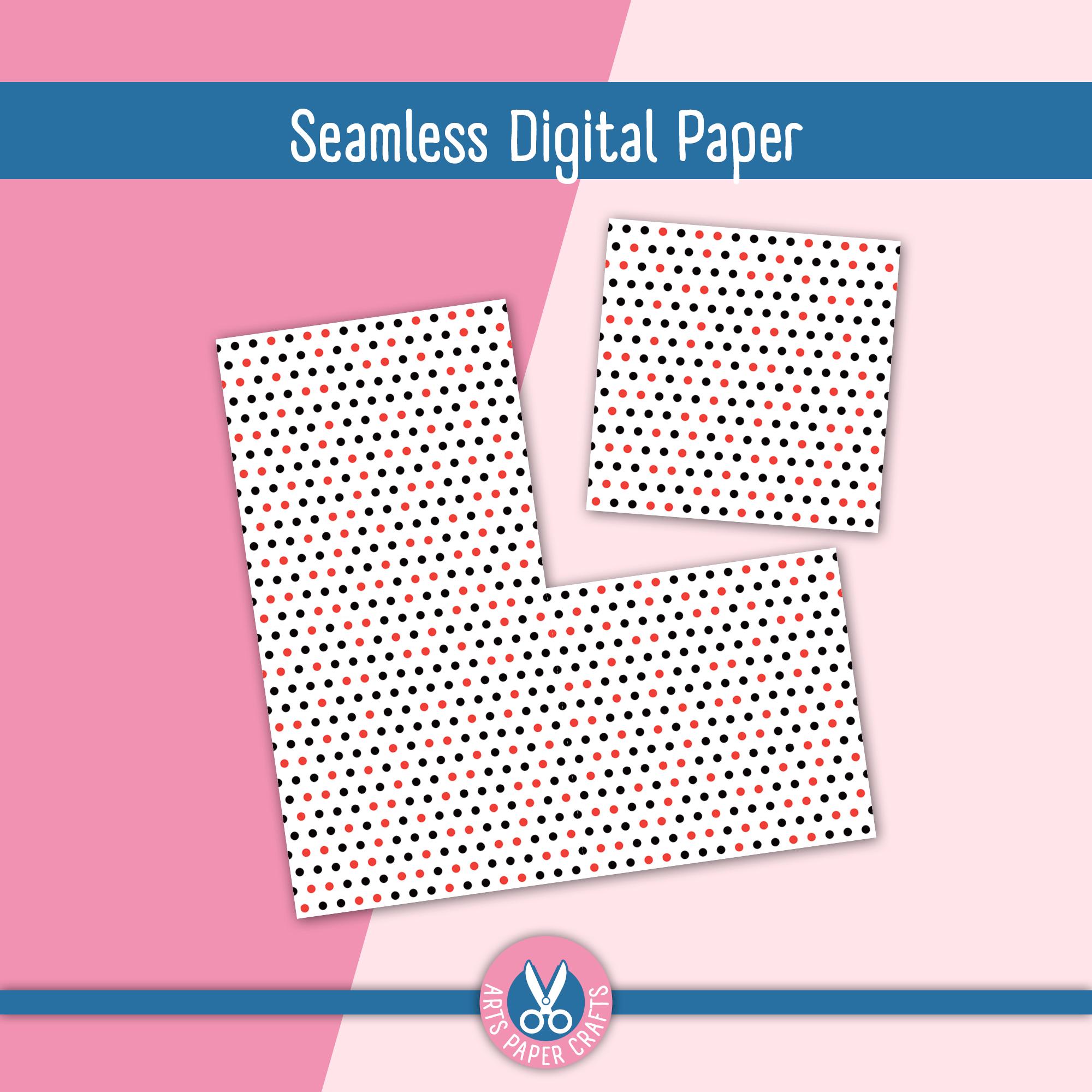 Red & Black Polka Dots Digital Papers - Polka Dot Background - Polka ...