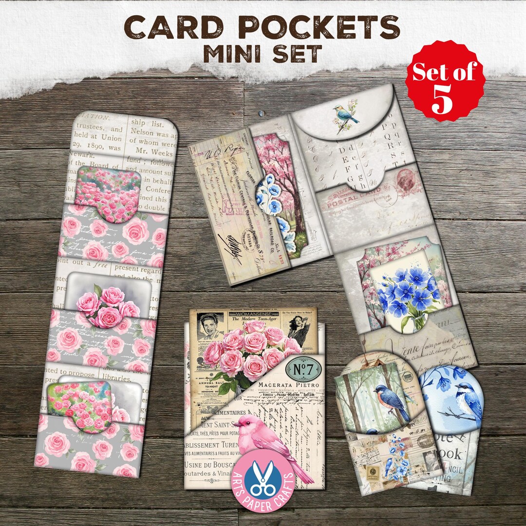 Card Pockets, File Folders, Scrapbook Kit, Junk Journal Kit, Junk ...