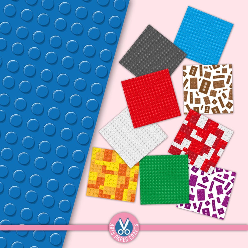 Building Blocks Digital Papers Set - Blocks Background - Building ...