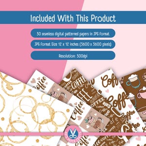 Coffee Seamless Digital Paper, Coffee Background, Coffee Scrapbook ...