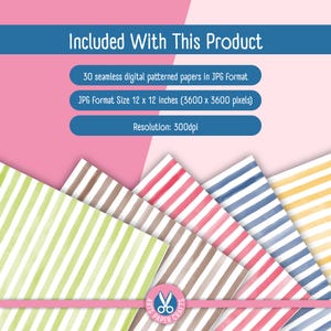 Watercolor Stripes Seamless Digital Paper Set, Watercolor Stripes ...
