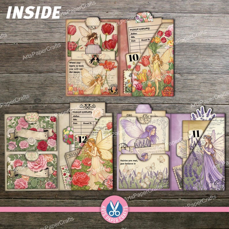 Tab Folders, Flower Fairies, Junk Journal, Folder, Library Card ...
