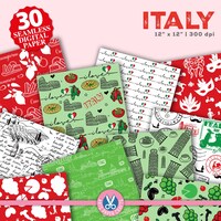 Italian Coast Digital Paper, Italy Wrapping Paper, Italian Coast ...