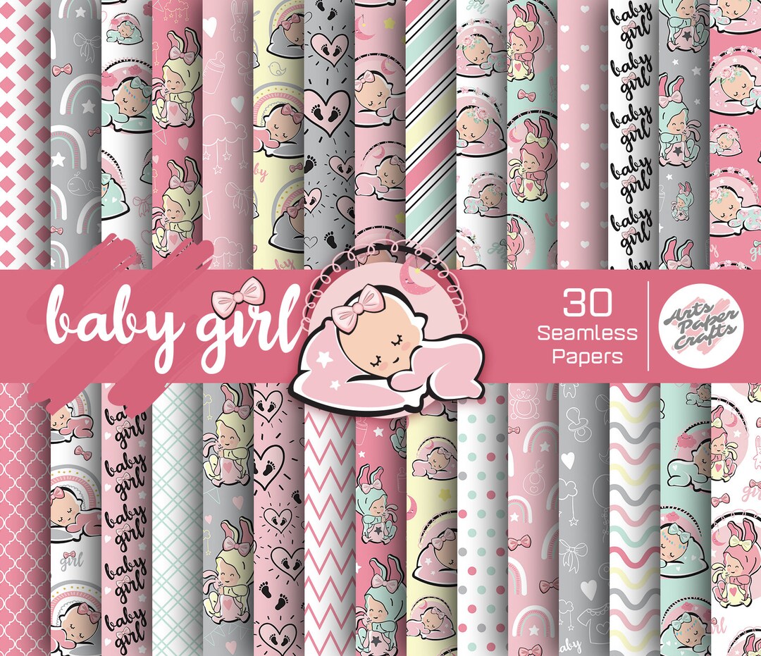 Baby Girl Seamless Digital Paper Little Baby Girl Pattern - Etsy