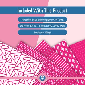 Pink Digital Papers Set - Royal Background - Pink Seamless Pattern ...