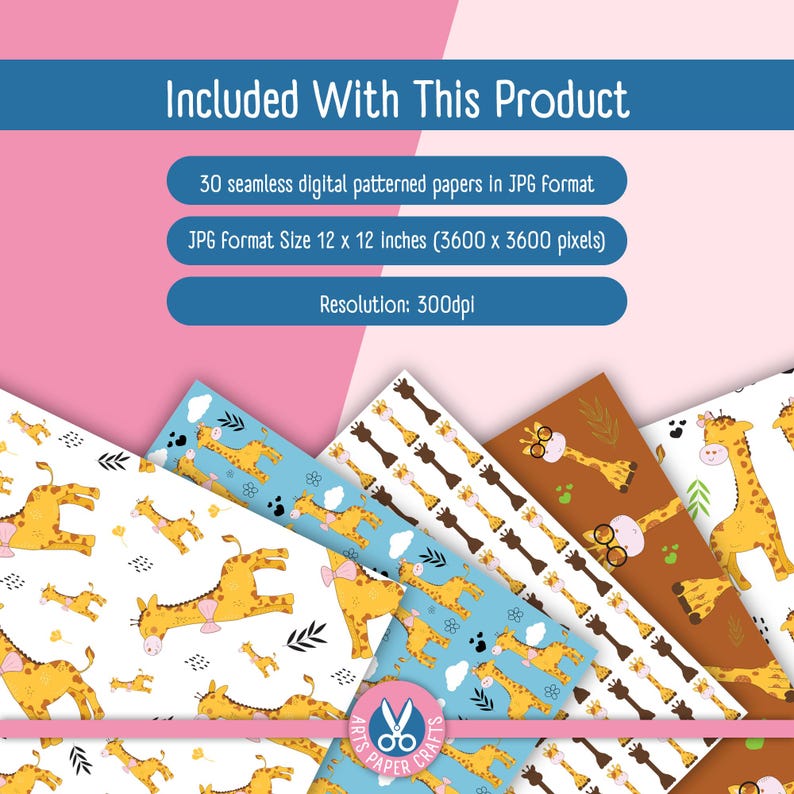 Giraffes Digital Papers Set - Giraffe Background - Giraffe Seamless ...