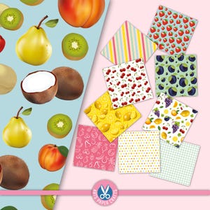 Fruits Seamless Digital Paper - Fruits Summer Background - Fruits ...
