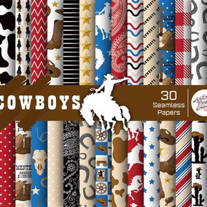 Cowboys Western Seamless Digital Paper Western Background Wild West ...