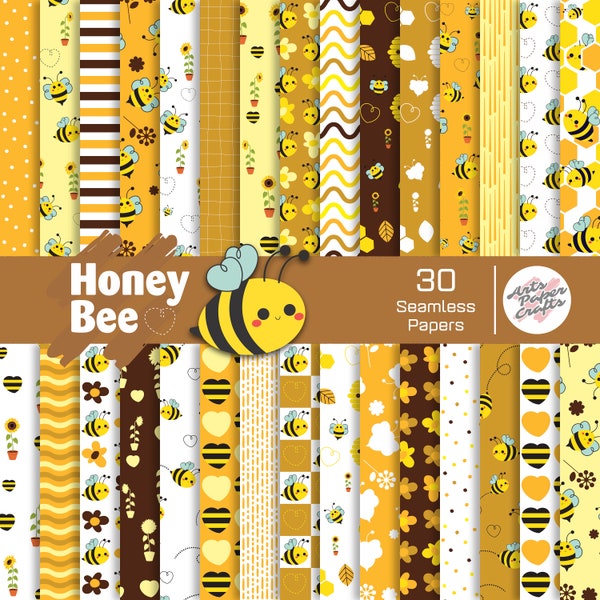 Bee Digital Paper - Etsy