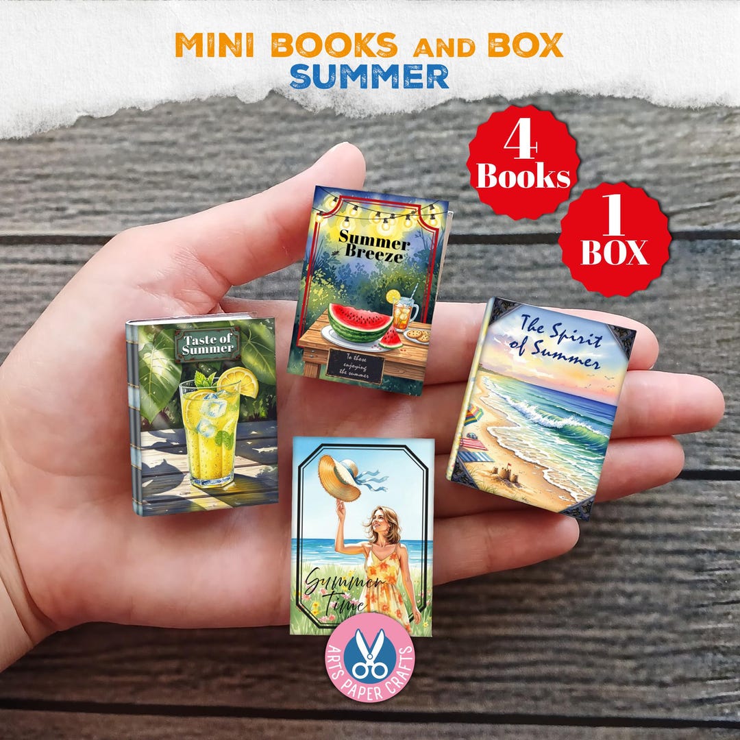 Summer Mini Books, Printable, Miniature, Junk Journal, Digital Download ...