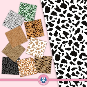 Animal Skin Digital Papers Set Safari Background Animal Print Seamless ...