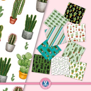 Cactus Seamless Digital Paper Sets - Cactus Theme Party - Floral Junk ...