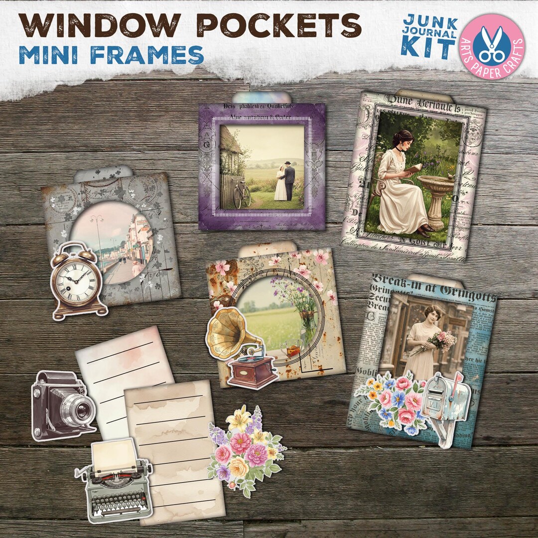 Window Pockets, Frame, Mini File Folders, Junk Journal, Ephemera ...