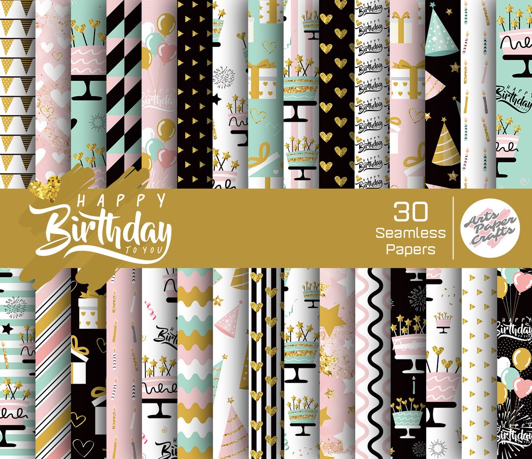 Happy Birthday Seamless Digital Paper Sets Happy Birthday - Etsy