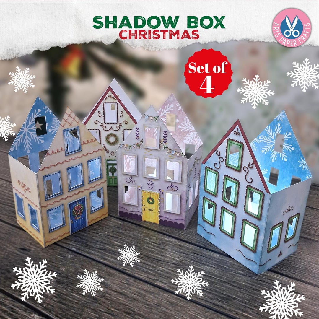 3D Christmas Shadow Box Ornaments, Light Box, Craft, Decoration ...