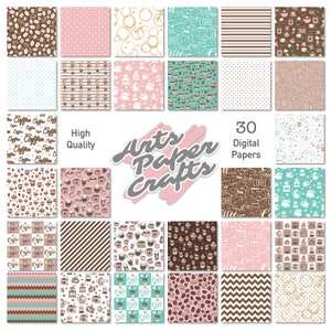 Coffee Seamless Digital Paper Coffee Background Coffee Scrapbook Papers ...