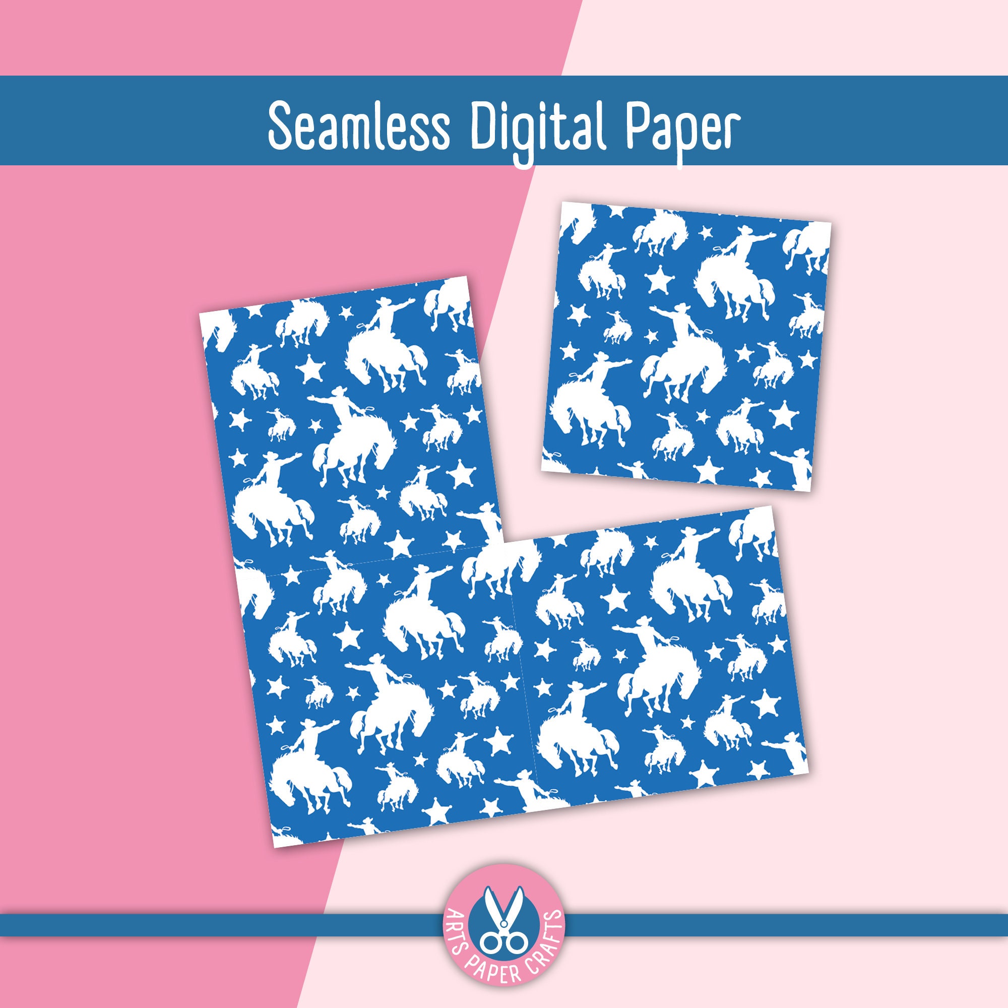 Cowboys Western Seamless Digital Paper, Western Background, Wild West ...