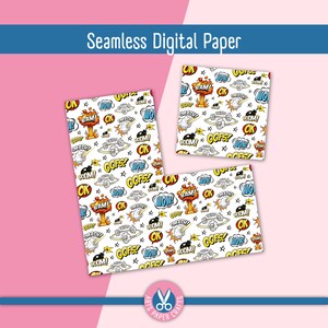 Super Hero Digital Papers Comics Theme Party Hero Comics Background ...