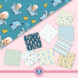 Baby Boy Seamless Digital Paper Little Baby Boy Backgrounds Baby Boy ...