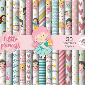 Little Princess Seamless Digital Paper Little Princess Background ...