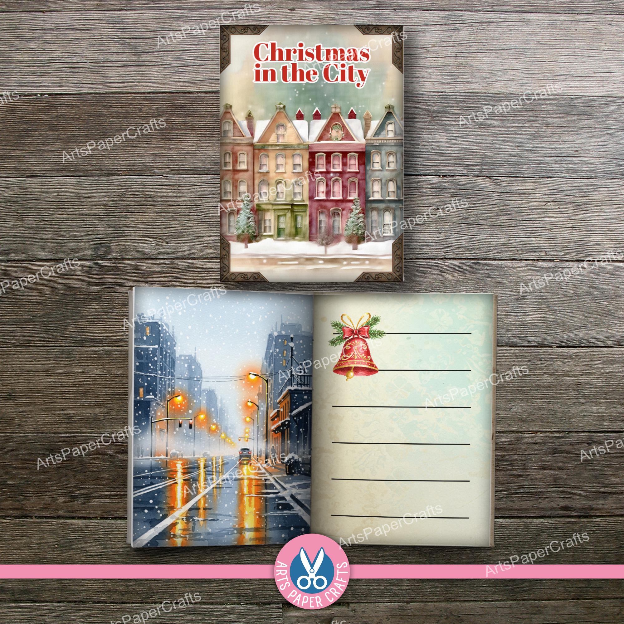 Christmas, Mini Books, Printable Book, Miniature, Junk Journal, City ...