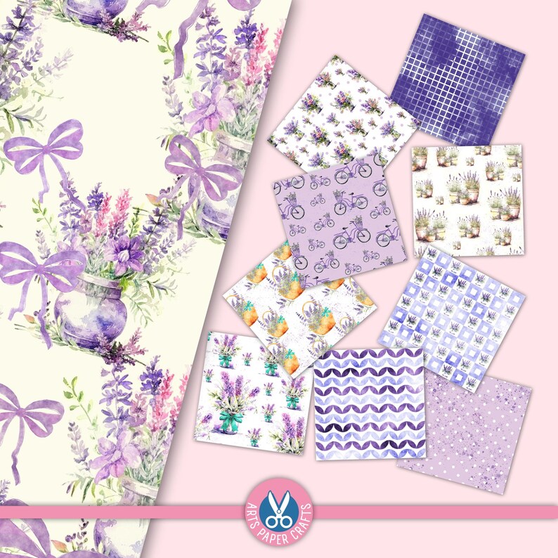 Watercolor Lavender Digital Papers - Lavender Background - Lavender ...