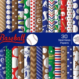 Baseball Seamless Digital Paper Baseball Sport Background - Etsy