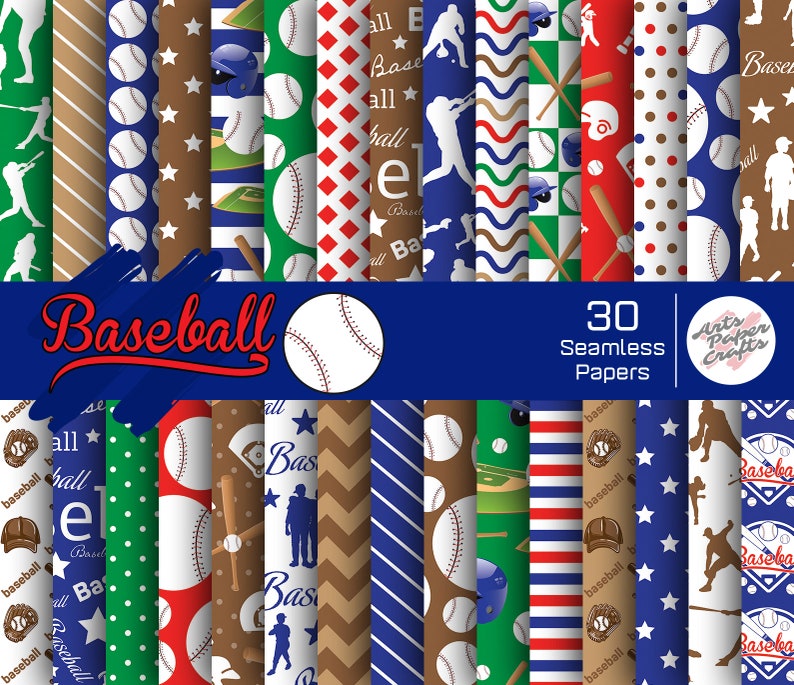 Baseball Seamless Digital Paper Baseball Sport Background - Etsy