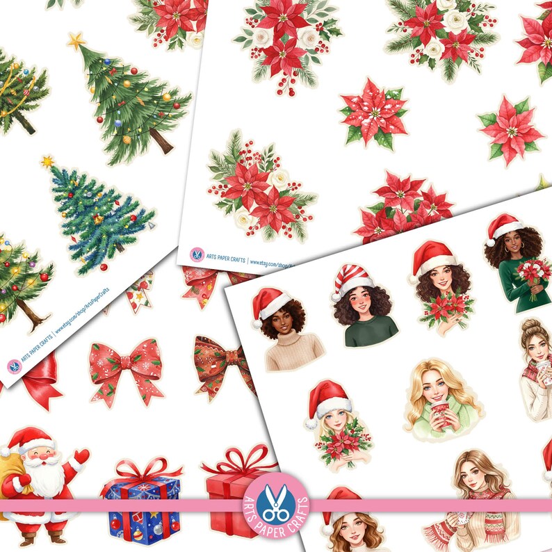 Christmas Fussy Cut, Christmas Junk Journal Kit, Vintage, Printable ...