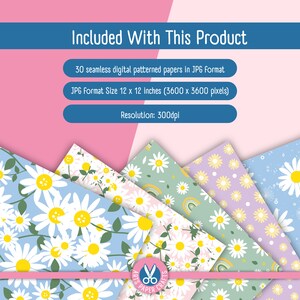 Daisies Digital Papers Set - Daisies Background - Daisy Seamless ...