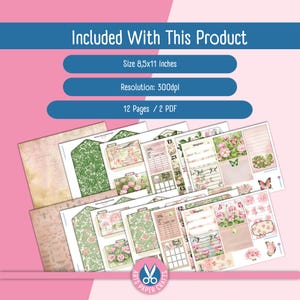 Vintage Butterflies Tab Folders, Pocket Tags, Shabby Script, Junk ...