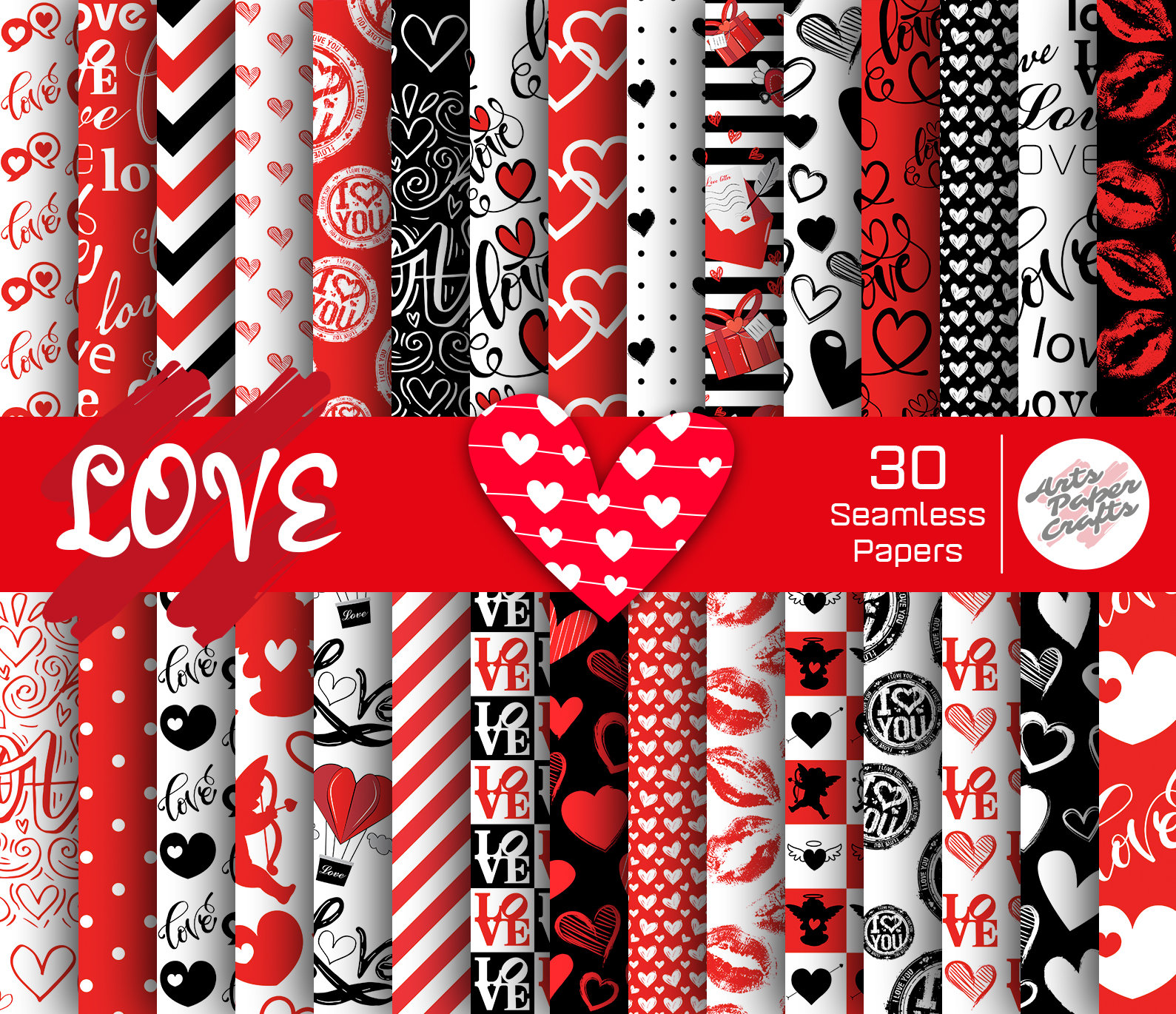Love Seamless Digital Paper Love Valentines Hearts - Etsy