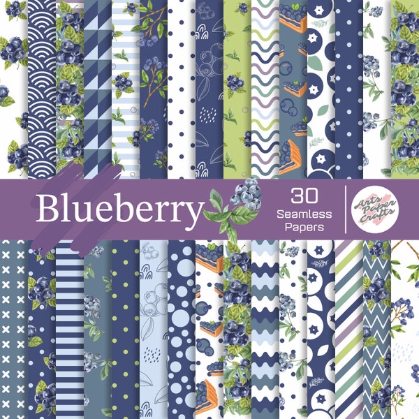 Blueberry Scrapbook Paper - Etsy